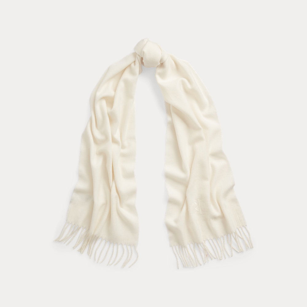 LAUREN RALPH LAUREN Wool-Cashmere Herringbone Scarf | endource