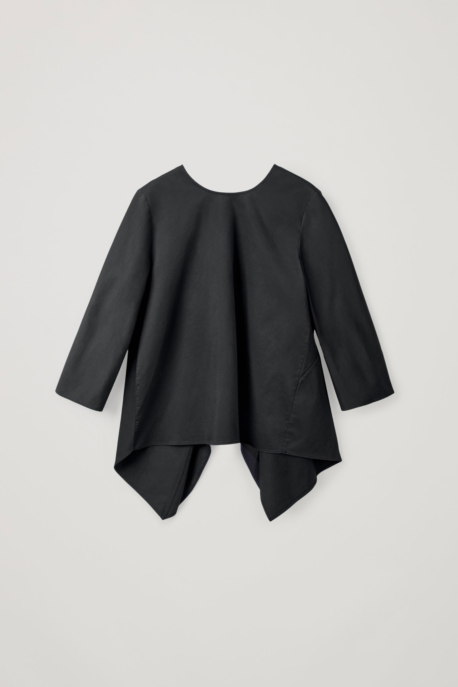 COS Draped Back Top in black | Endource