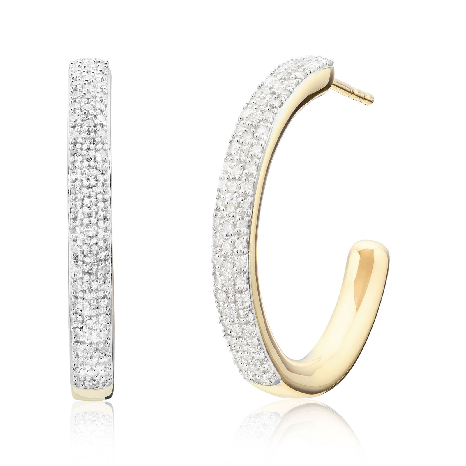 MONICA VINADER Fiji Large Hoop Diamond Earrings in 18k Gold Vermeil ...