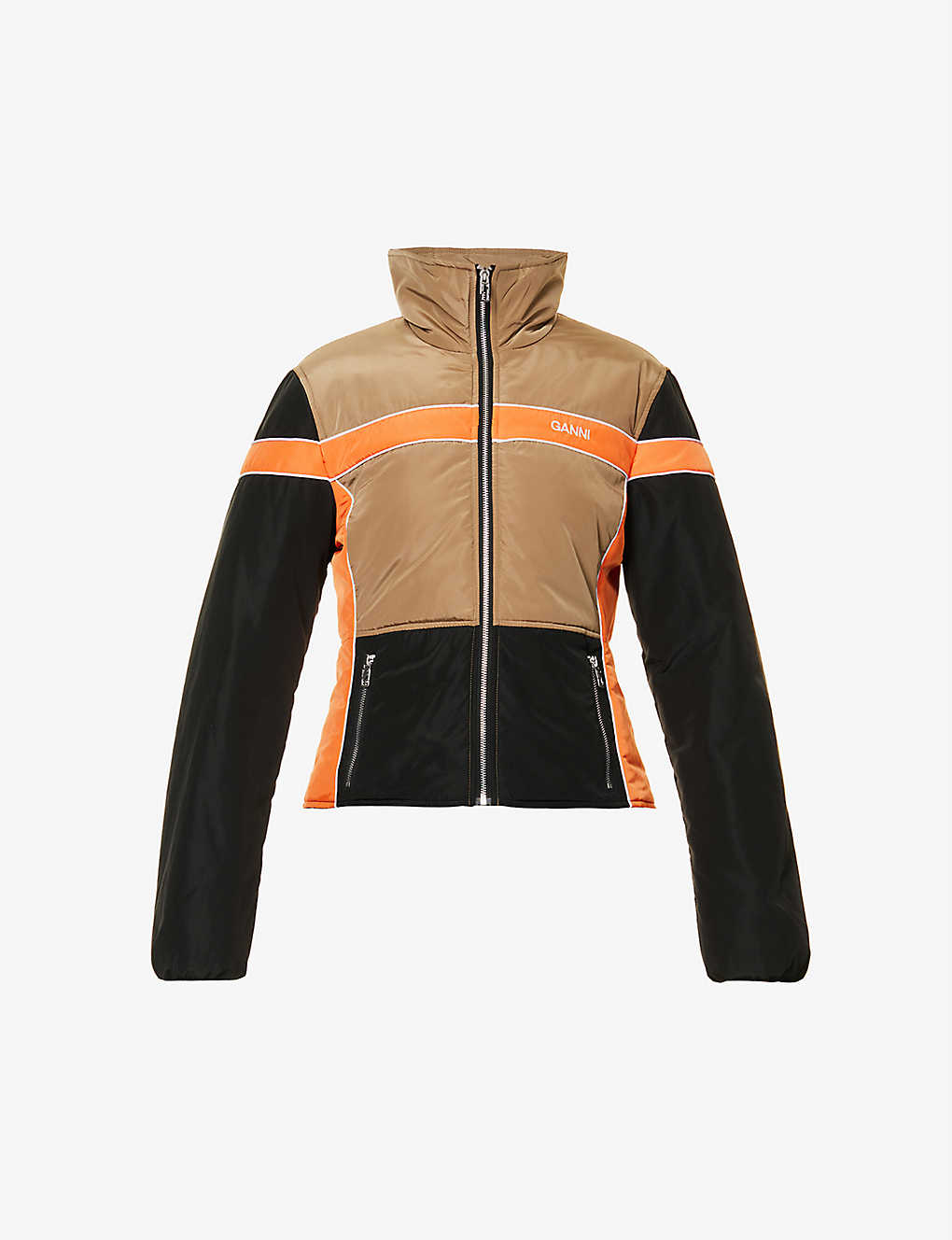 GANNI Block-Pattern Jacket in BLOCKCOLOUR | Endource