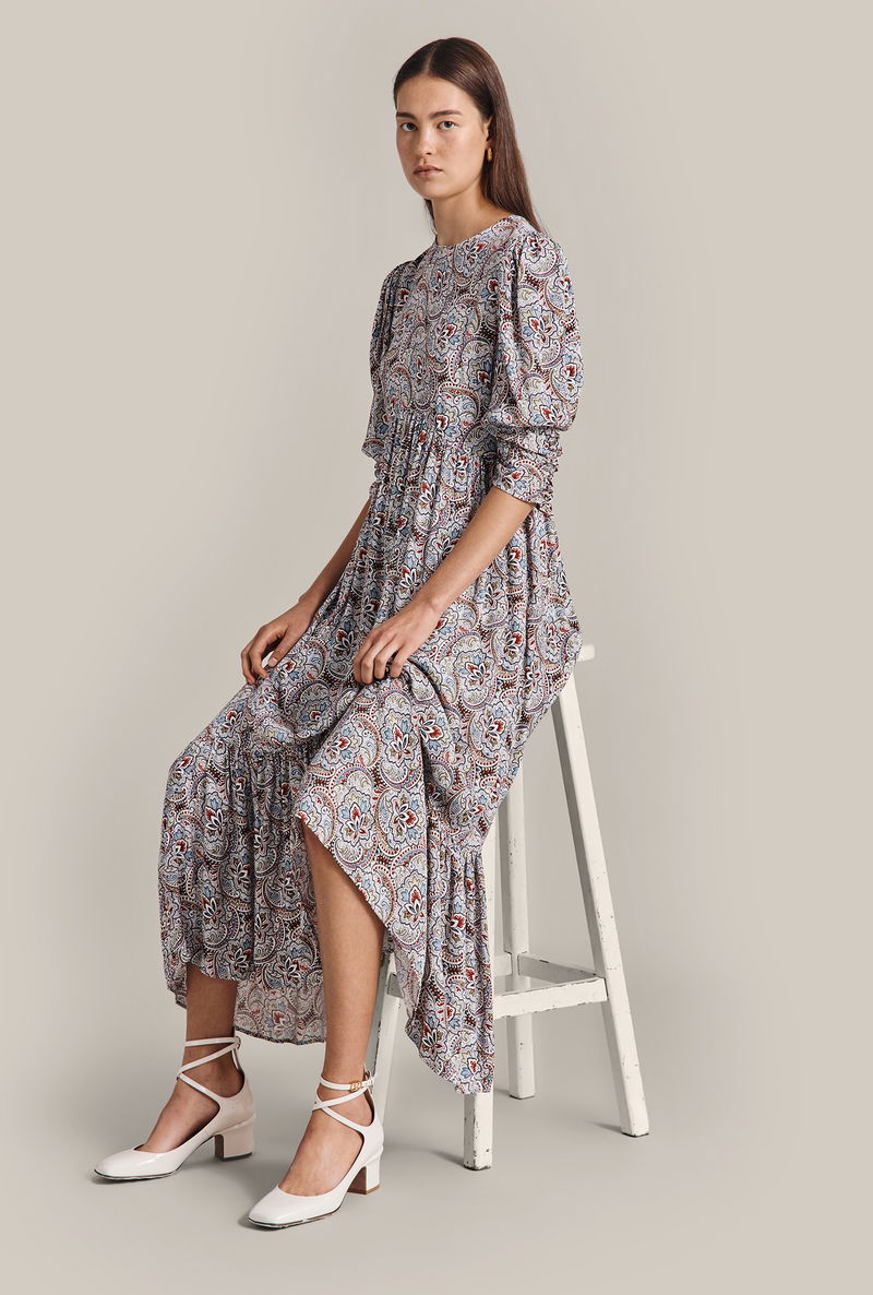 GHOST Maya Crepe Midi Dress | endource