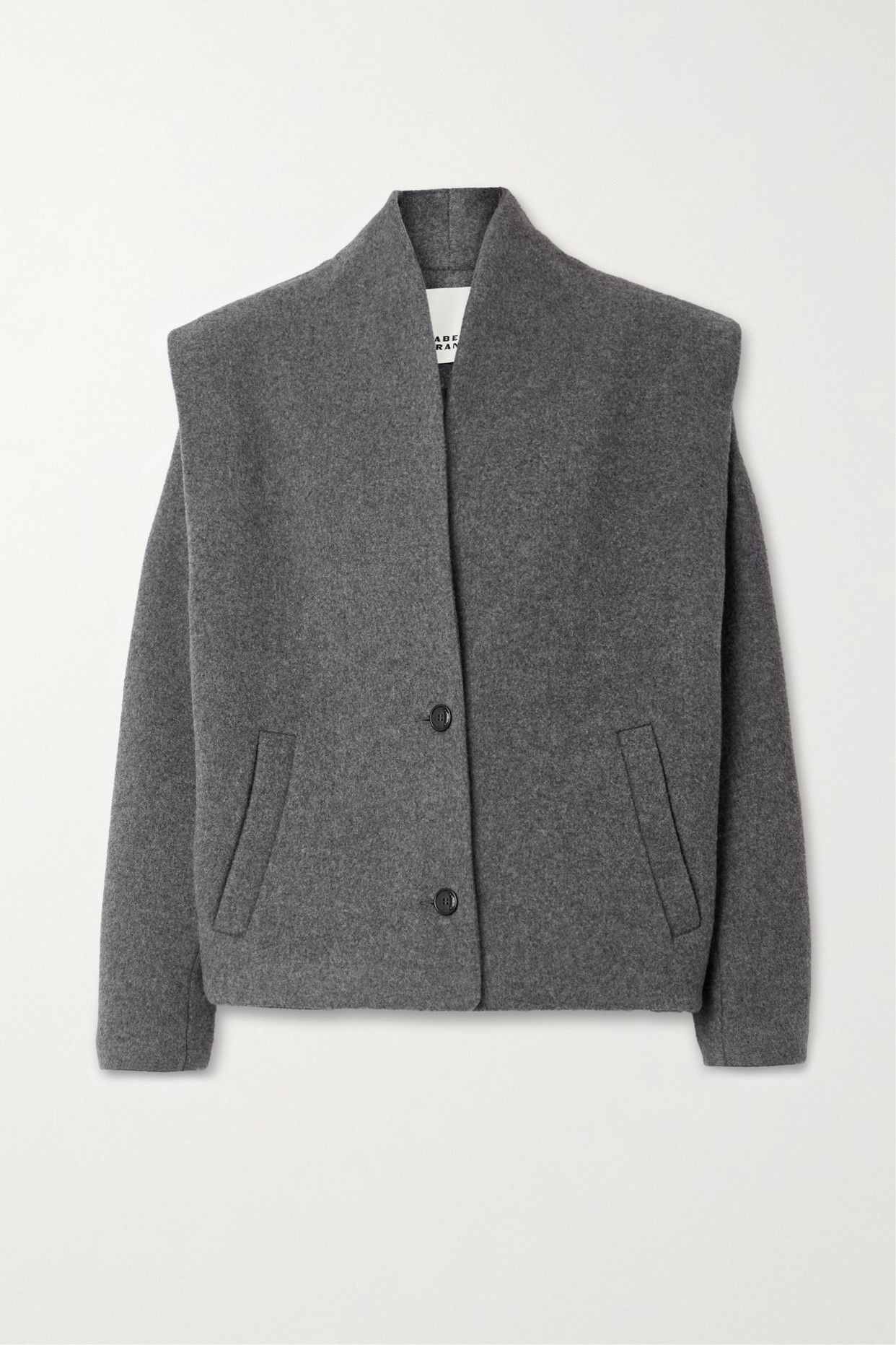 ISABEL MARANT Drogo Brushed Wool-Blend Jacket in Gray | Endource