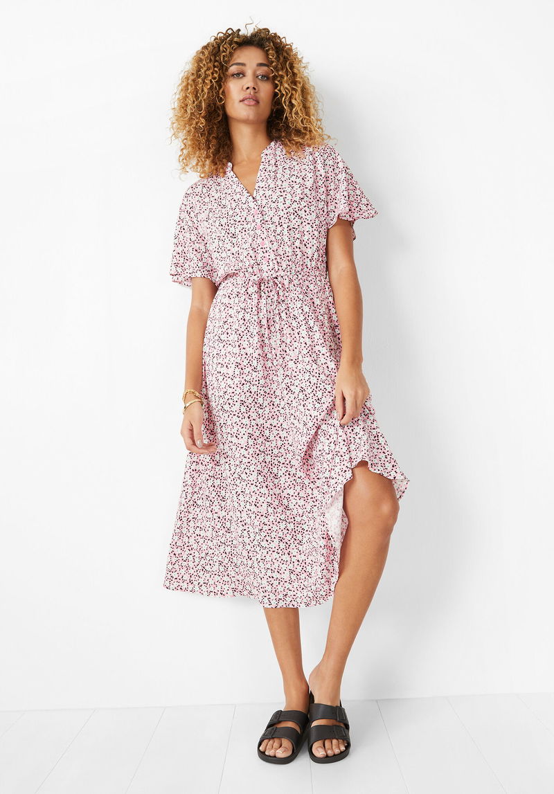 HUSH Yasmin Midi Dress in Mini Daisy Pink | Endource