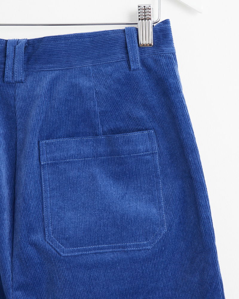 Oliver Bonas Corduroy Wide Leg Trousers In Cobalt Endource