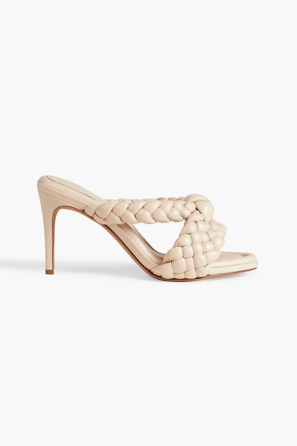ALEXANDRE BIRMAN Carlotta 85 Braided Leather Mules in Neutral | Endource