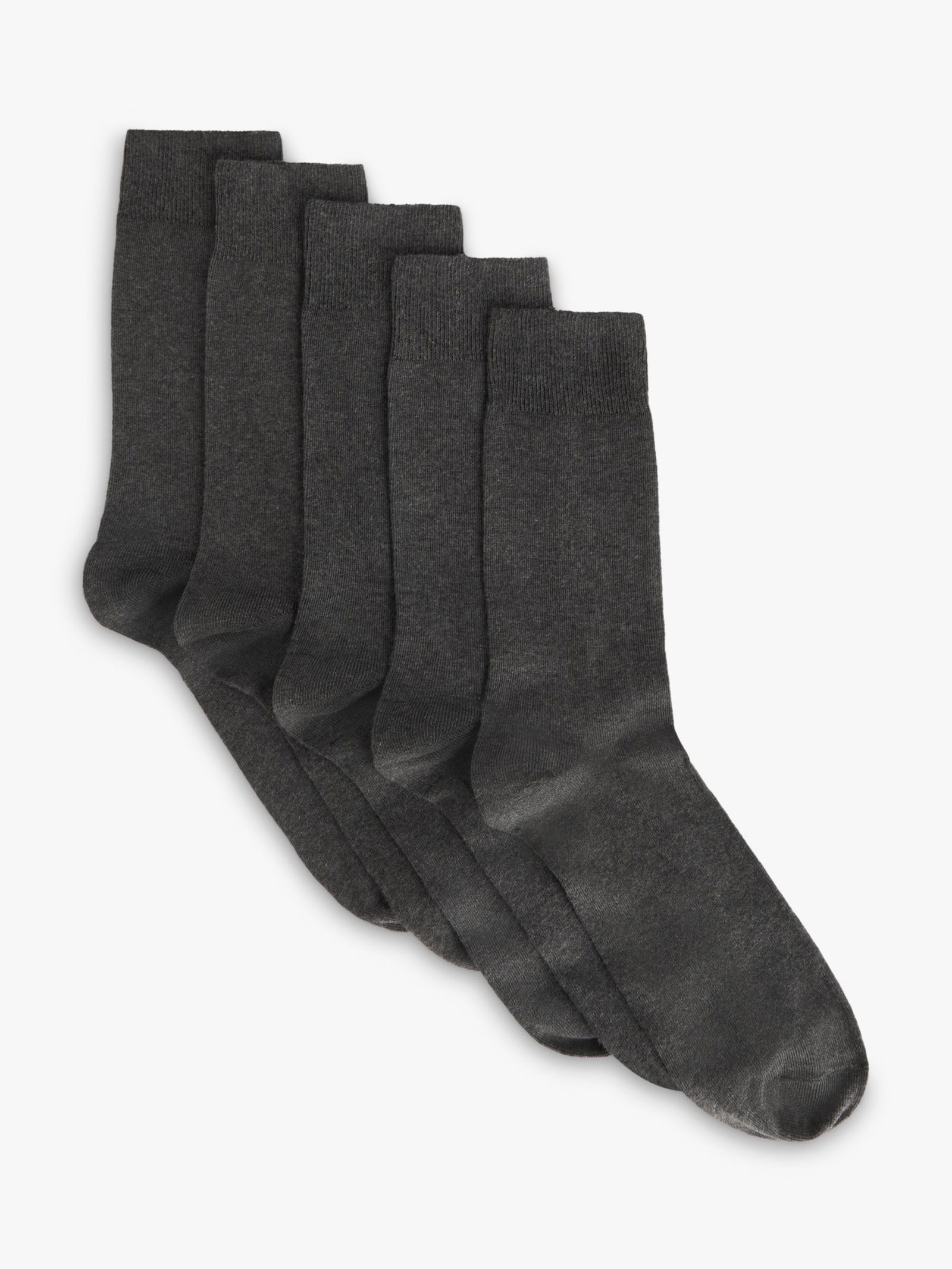 JOHN LEWIS ANYDAY Anyday - Cotton Rich Plain Socks, Pack of 5 | endource
