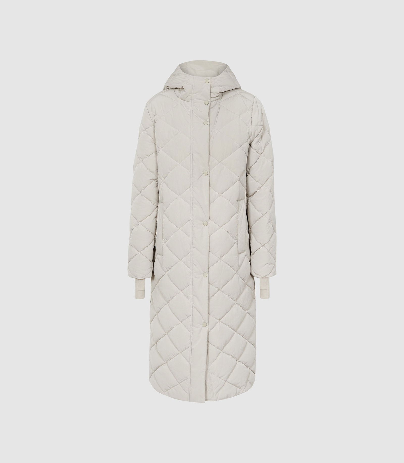 REISS Cami Quilted Puffer Coat in Stone | endource