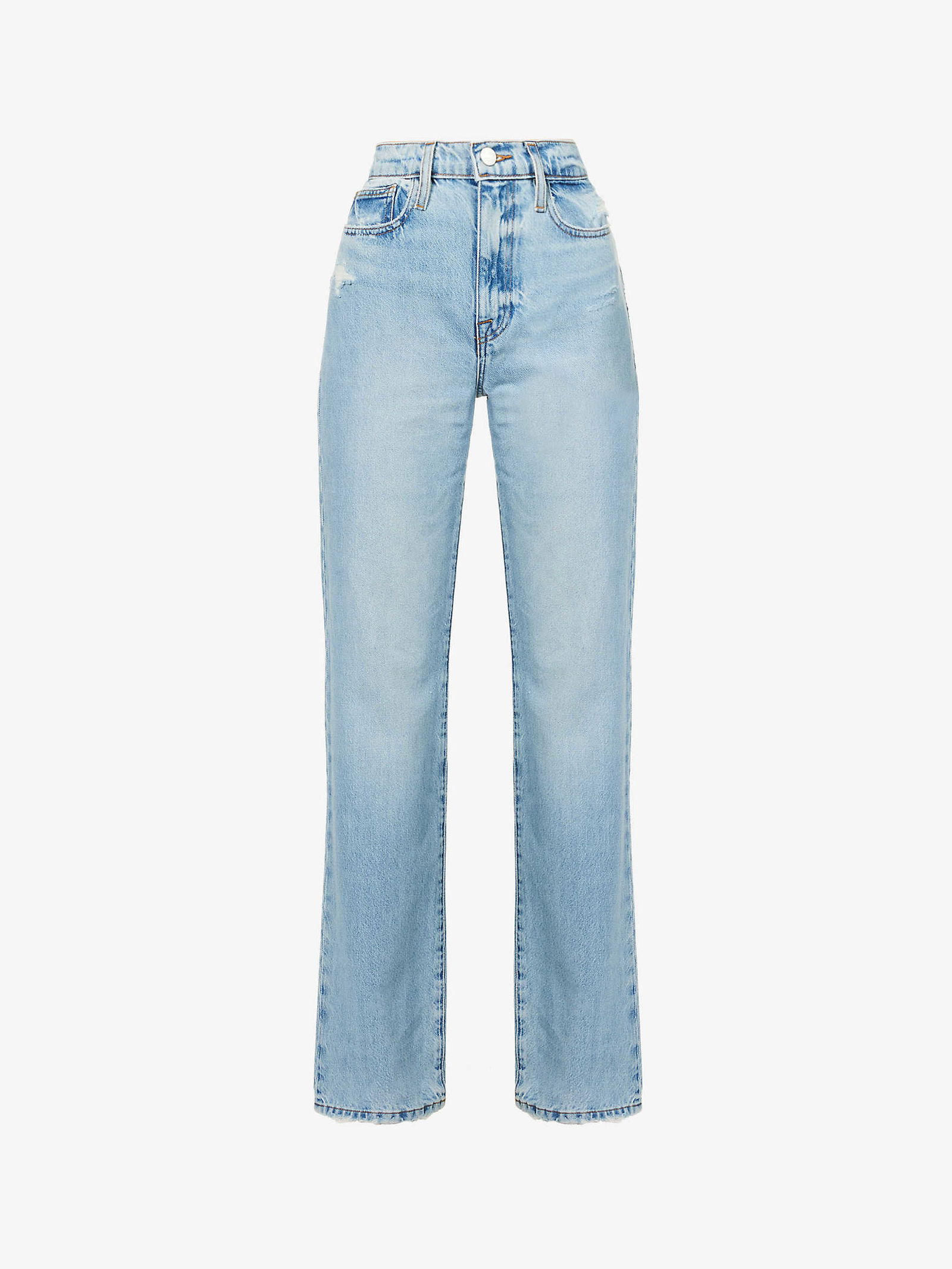 FRAME Le Jane Straight-Leg High-Rise Jeans in Weston Rips | endource