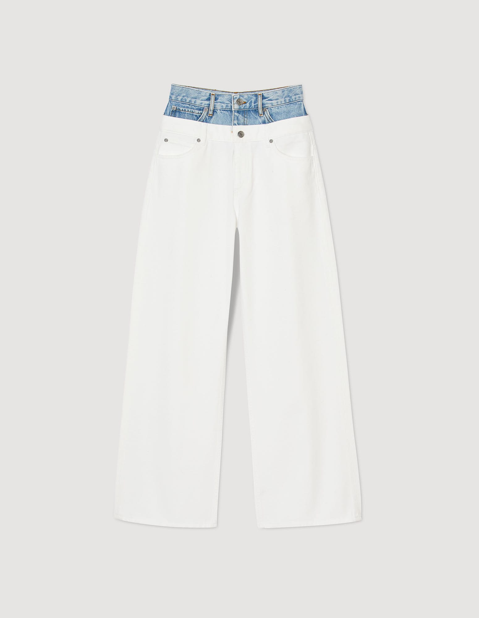 SANDRO Two-Tone Double-Waistband Jeans | Endource